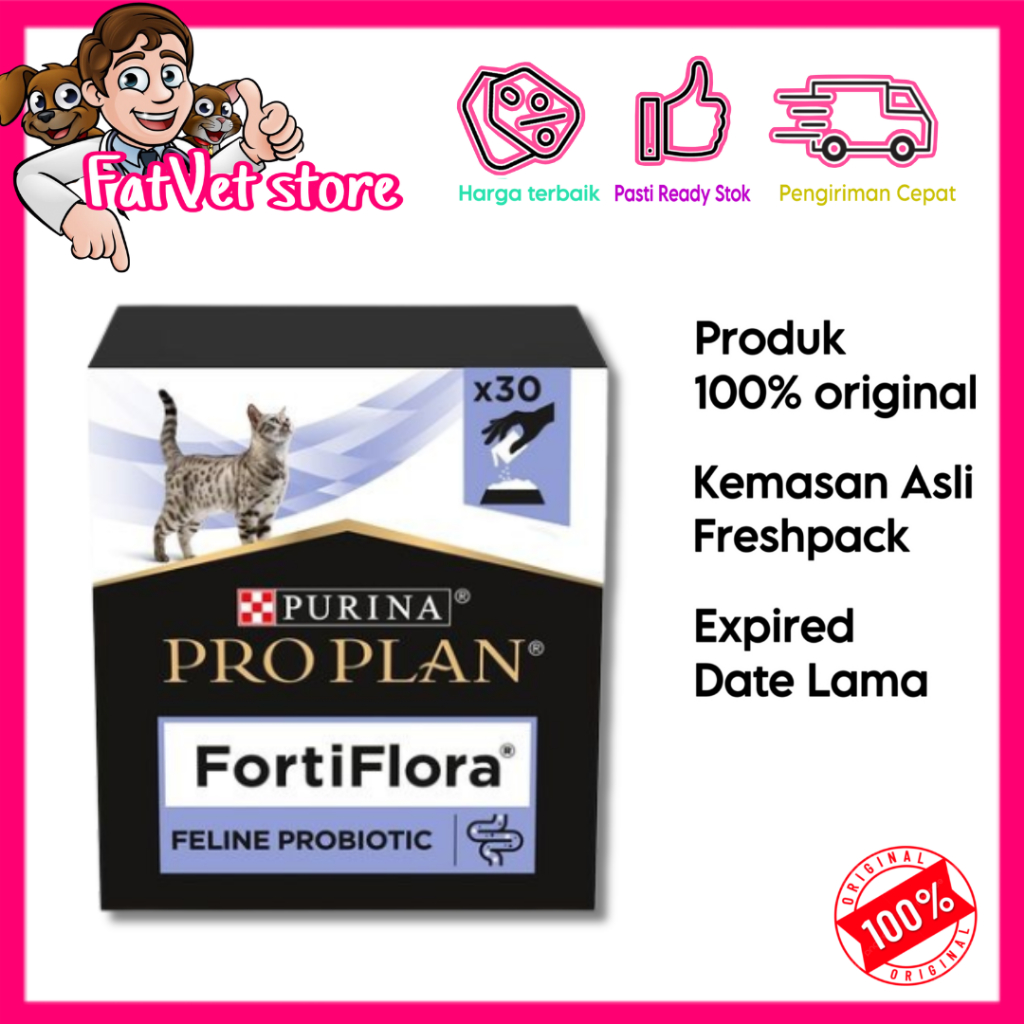 Jual Purina pro plan Fortiflora probiotik pencernaan anti diare kucing ...