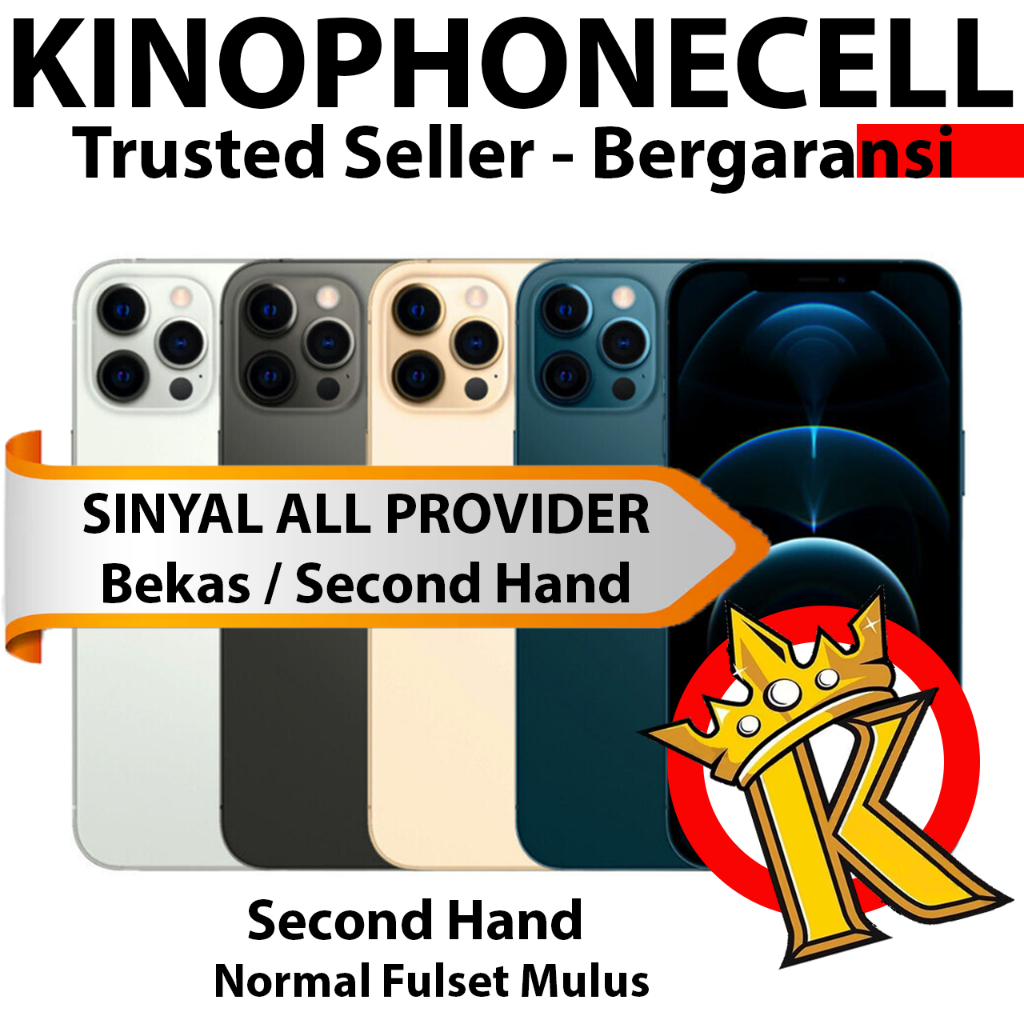 Jual IP 12 PRO / 12 PROMAX 128GB/256GB/51GB 13 Pro Max Second Fullset ...