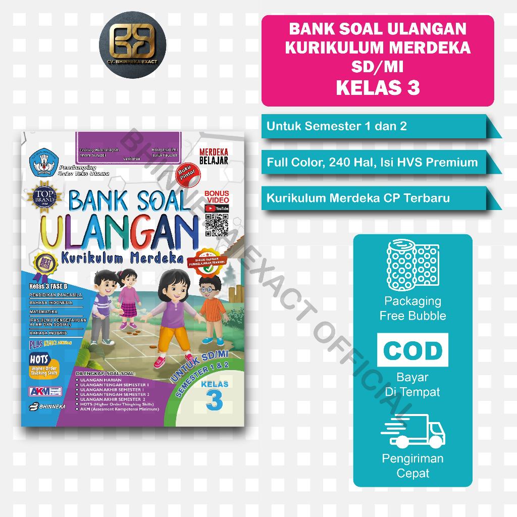 Jual Bank Soal Ulangan Kurikulum Merdeka KELAS 3 SD/MI Semester 1 & 2 | Shopee Indonesia