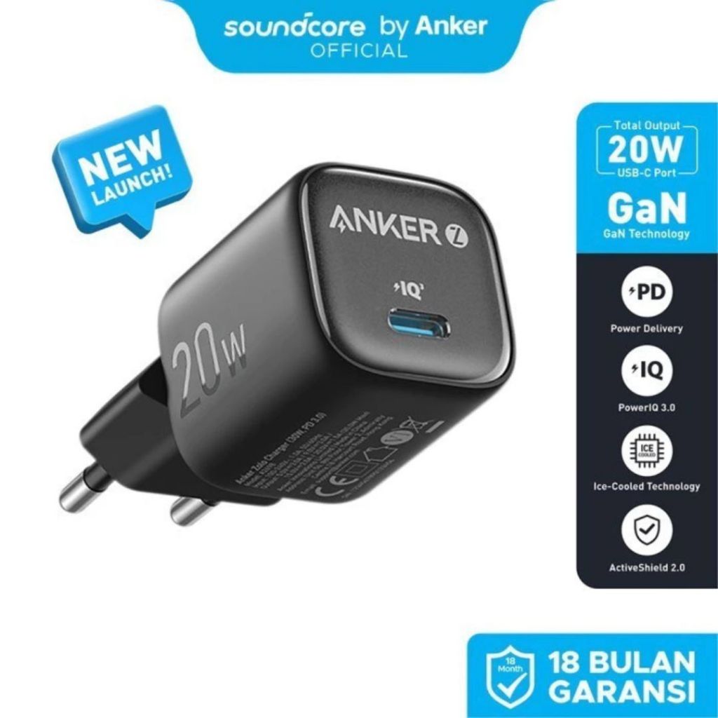 Jual Anker Zolo GaN 20W Charger iPhone Android Adaptor Type C PD Ice-Cooled Fast Charging ...