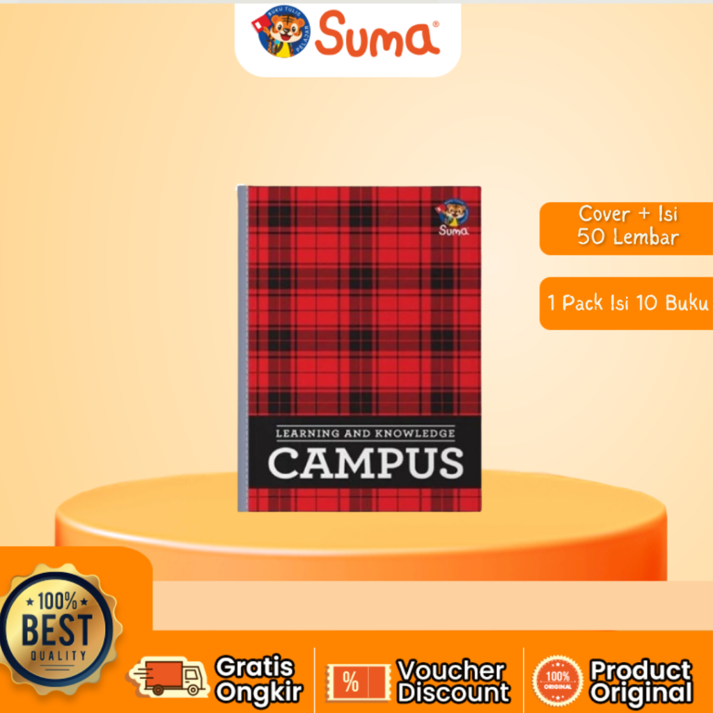 Jual Suma Buku Tulis Campus Merah 50 Lembar Pack (Isi 10 Buku) | Shopee ...
