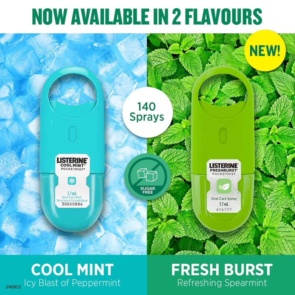 Jual Listerine Cool Mint Freshburst Pocketmist Oral Care Mouth Spray 7 ...