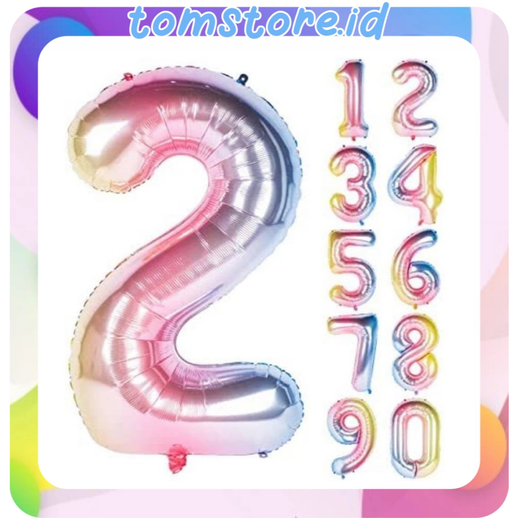 Jual TOMSTORE Foil Balon Angka 0-9 16INCH (40cm) Balloon Pesta Foil ...