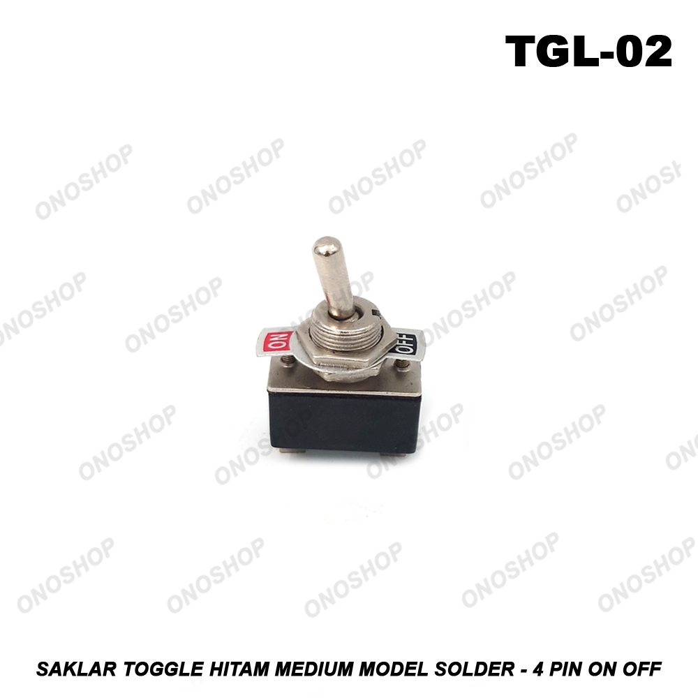 Jual Saklar Toggle Hitam Medium Model Solder - 4 Pin ON OFF | Shopee ...