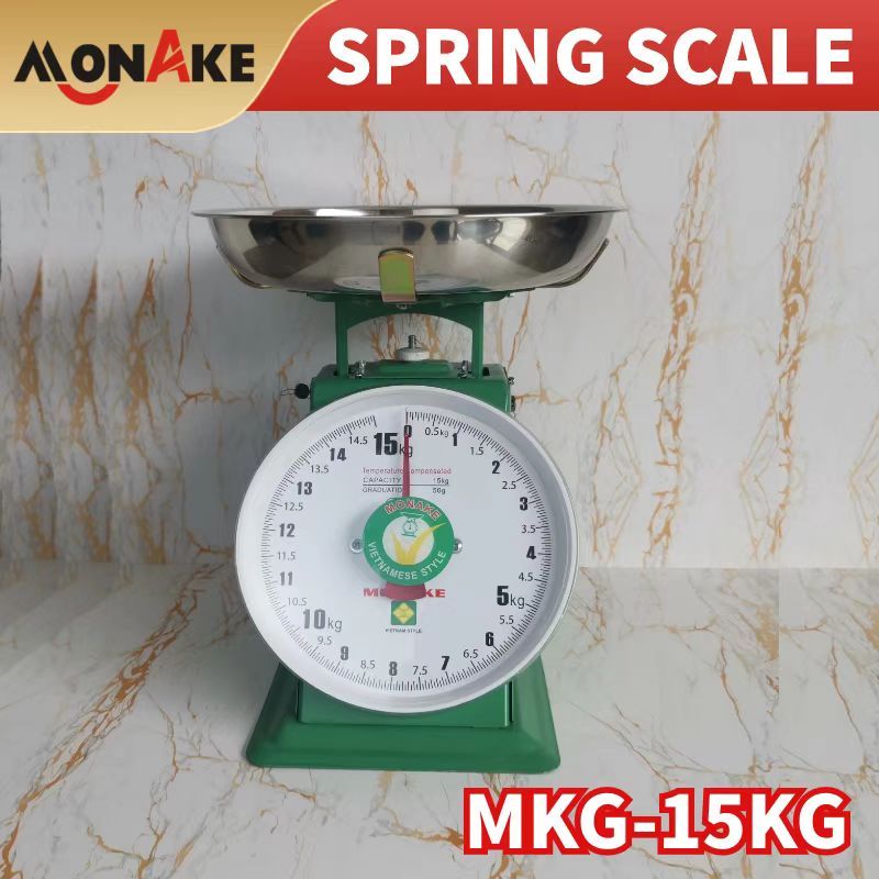 Jual Timbangan VIETNAM HIJAU MONAKE MKG - 15kg Besi Stainless Jarum Analog Manual Duduk Sembako ...