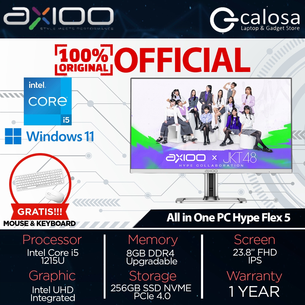 Jual Axioo All in One PC Hype Flex 5 Intel i5-1215U RAM 8GB SSD 256GB Intel UHD Graphics Gen 12 ...