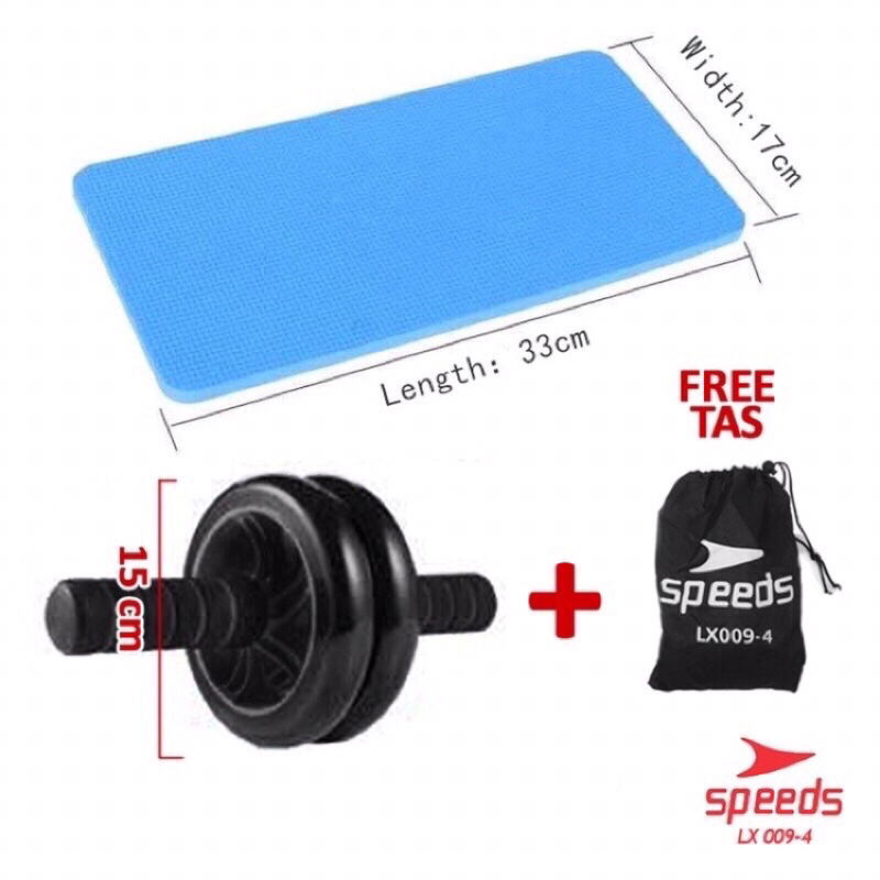 Jual Speeds AB Wheel Roda Exerciser Roll Gym Fitnes + Matras | Shopee ...