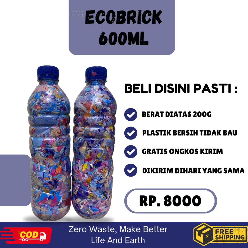 Jual Ecobrick Botol Aqua Dan Le Mineral Kemasan 600ML Berat Diatas 200 ...