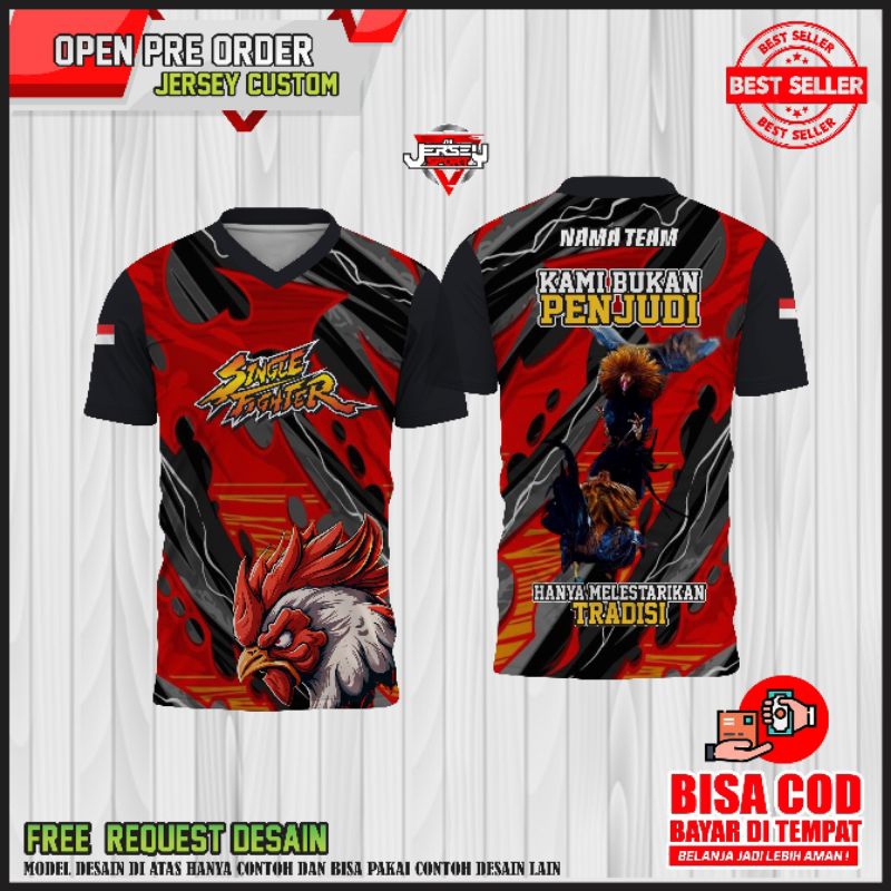 Jual JERSEY AYAM FIGHTER CUSTOM WARNA,NAMA DAN LOGO | Shopee Indonesia