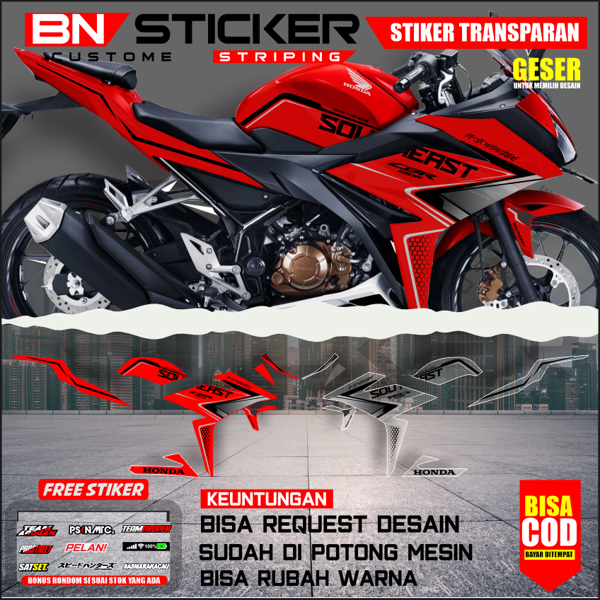 Jual STRIPING DECAL CBR 150R FACELIFT CUSTOM TRANSPARAN STRIPING CBR ...