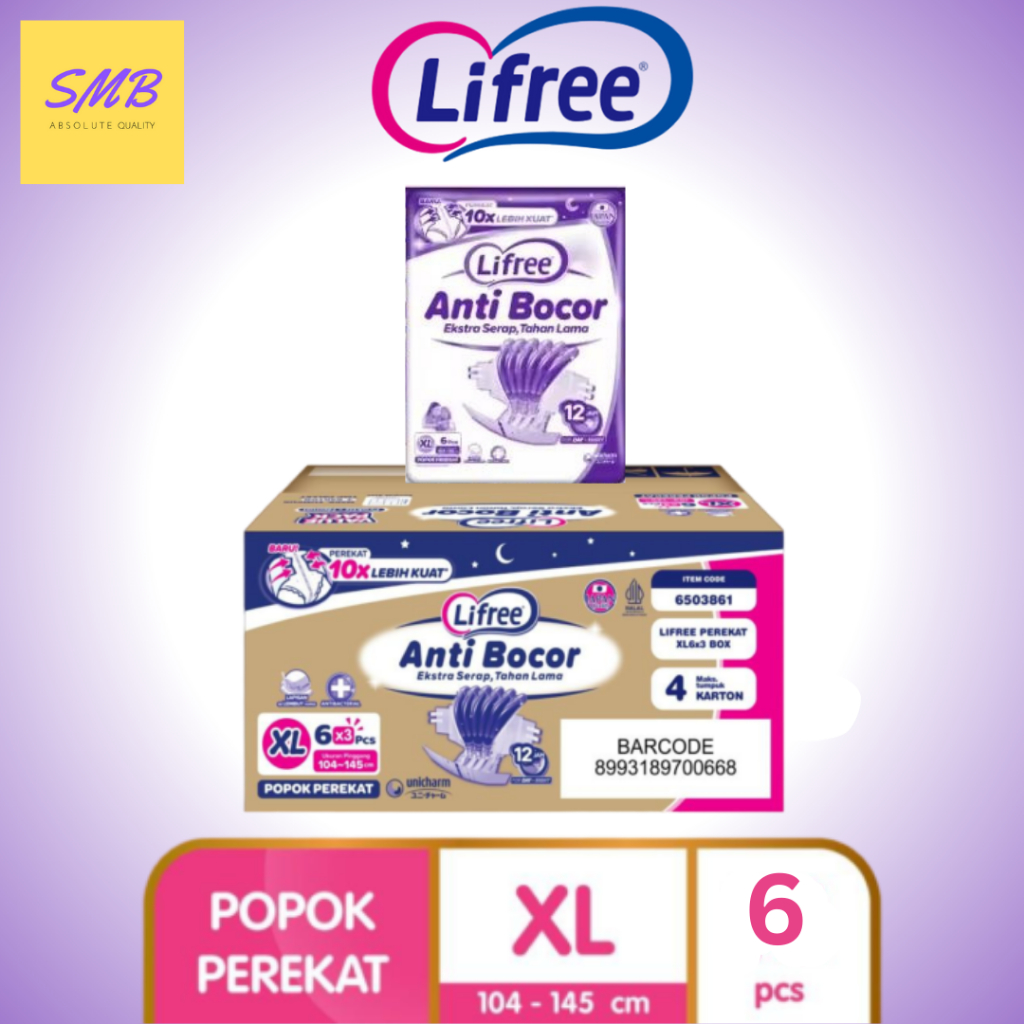 Jual Lifree Popok Dewasa Perekat Kemasan Ekonomis - XL6 | Shopee Indonesia