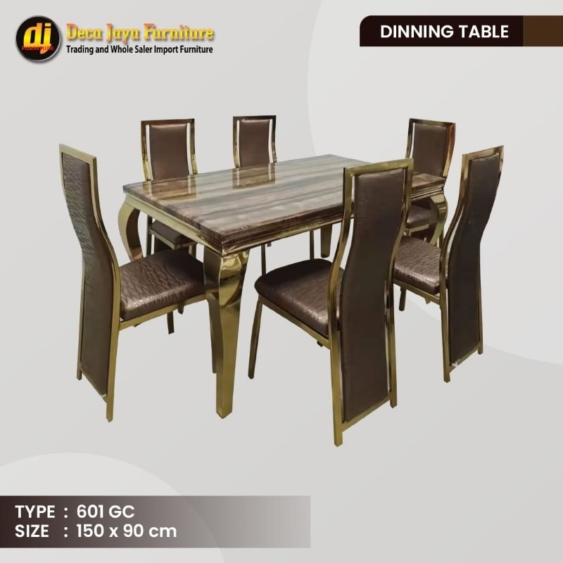 Jual Meja Makan Marmer Import - Meja Makan Dubai 6 kursi - 150x90cm ...