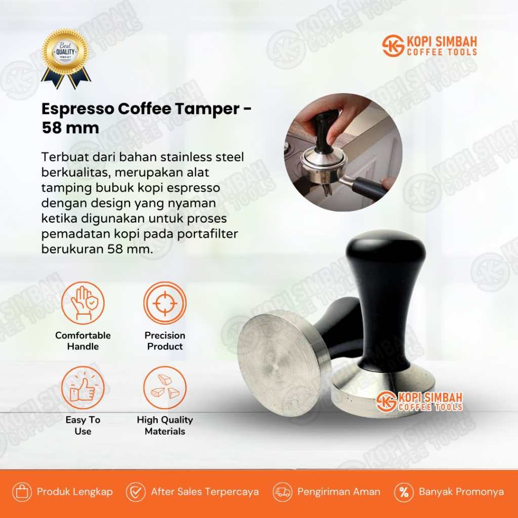 Jual Tamper Espresso Coffee 58 mm Stainless Steel Alat Tamping Bubuk ...
