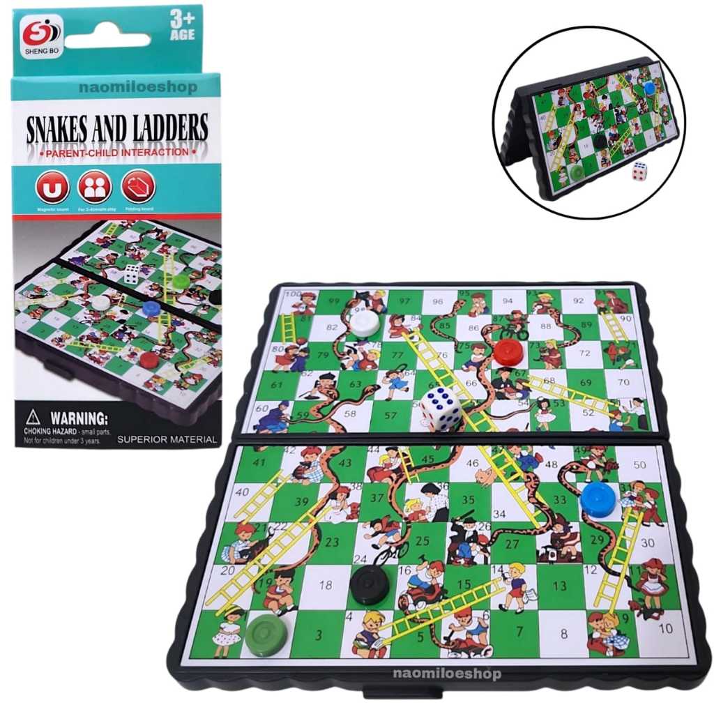 Jual Mainan kompetisi ular tangga magnet bisa lipat mainan chess game ...