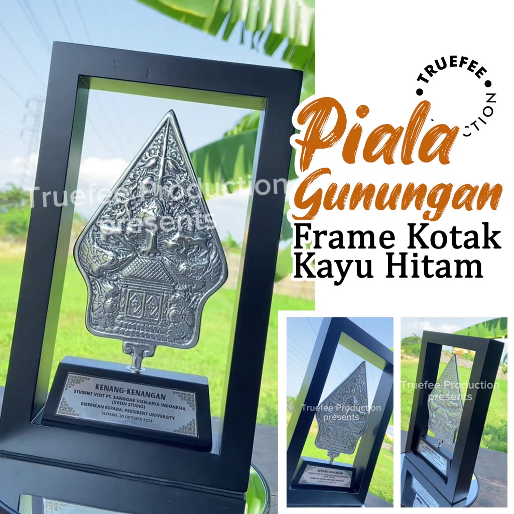 Jual PIALA PLAKAT GUNUNGAN WAYANG LOGAM ALUMUNIUM FRAME KAYU CAT HITAM ...