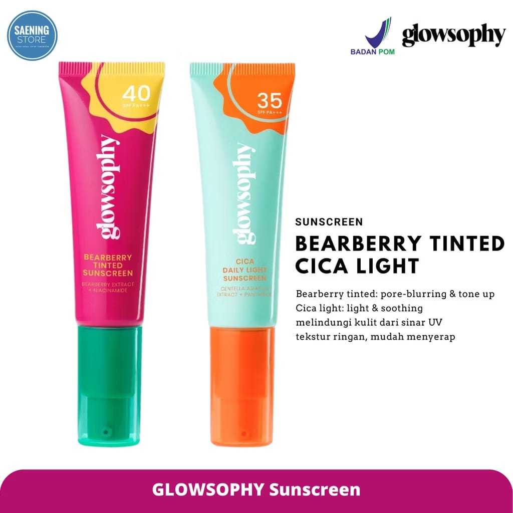 Jual Glowsophy Bearberry Tinted Sunscreen SPF 40 PA+++ Pore-Blurring ...