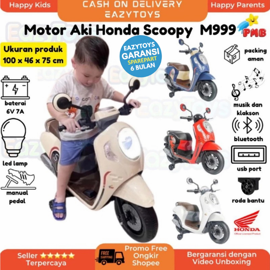 Jual Motor Aki Anak HONDA Scoopy M999 PCX M988 PMB Mainan Motor Anak ...