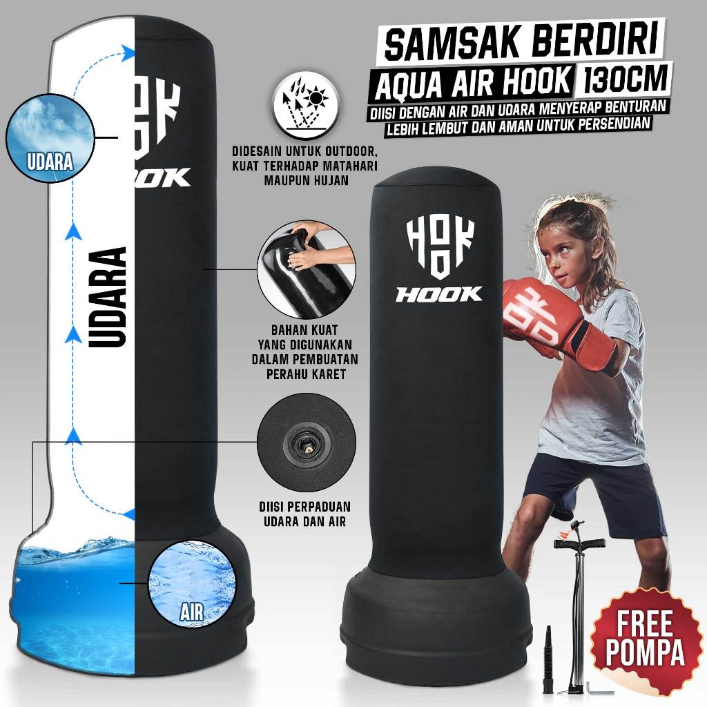 Jual Samsak Berdiri Aqua Air Hook Anak 130cm Sansak Muay Thai Water ...