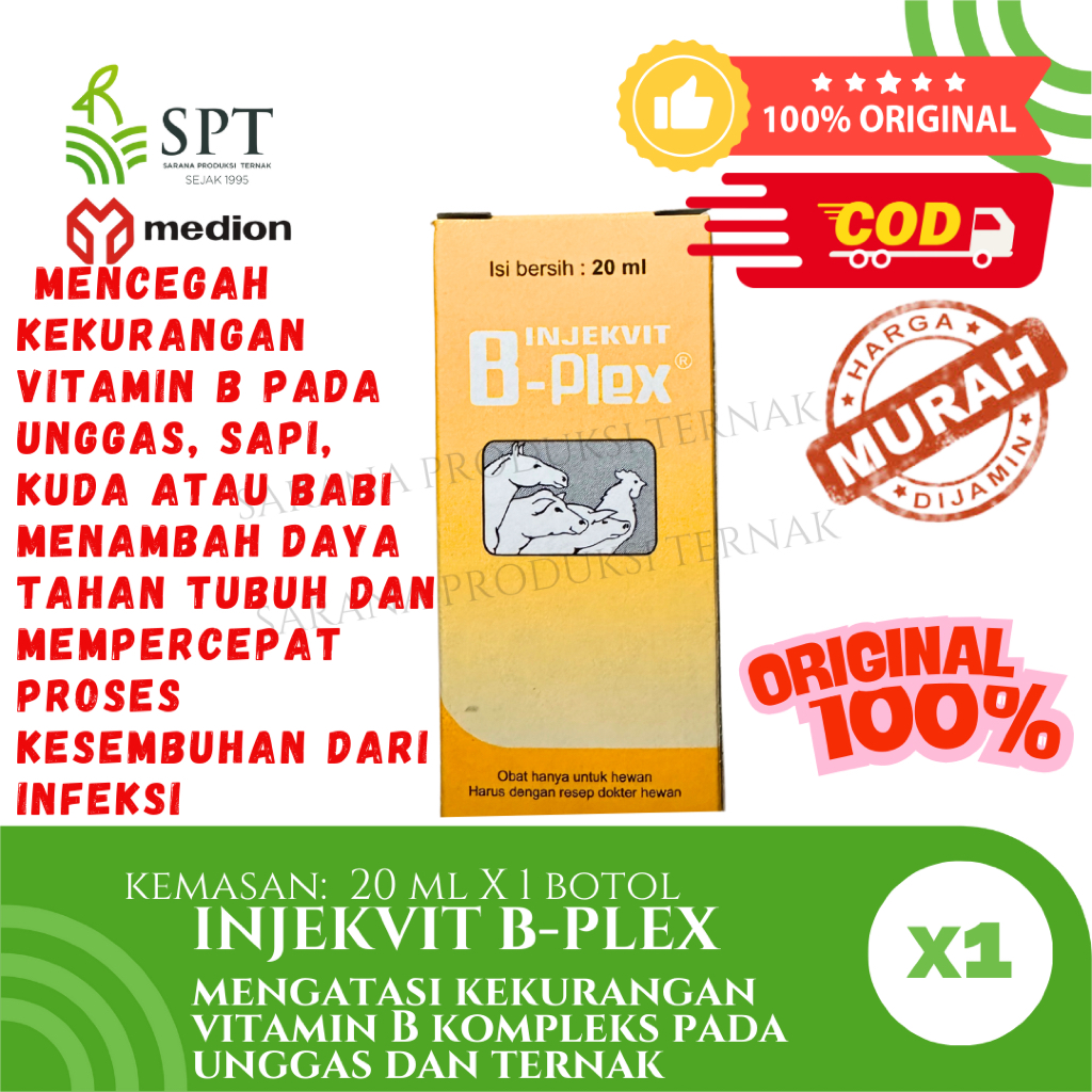 Jual INJEKVIT B PLEX 20 ML MEDION INJEKSI VITAMIN B KOMPLEKS VITAMIN ...
