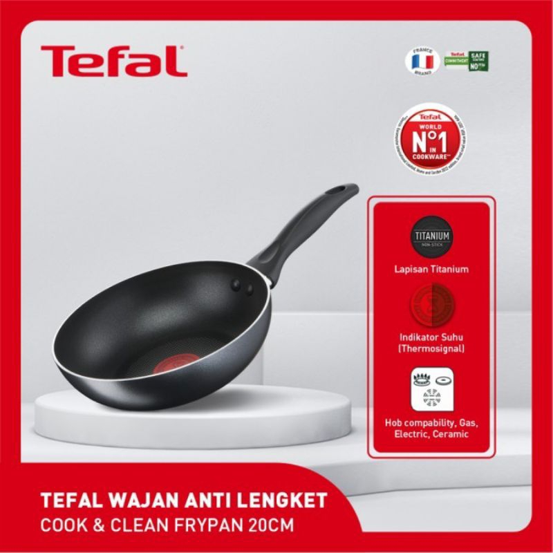 Jual TEFAL Cook & Clean 20cm Frypan Wajan anti lengket | Shopee Indonesia