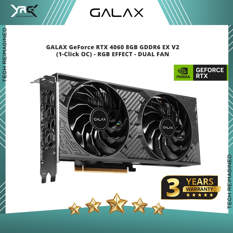 Jual GALAX GeForce RTX 4060 8GB GDDR6 EX V2 (1-Click OC) - RGB EFFECT ...