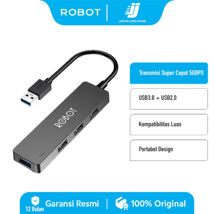 Jual ROBOT USB HUB H160 4 Ports USB 2.0 & USB 3.0 High Speed 5GBPS ...