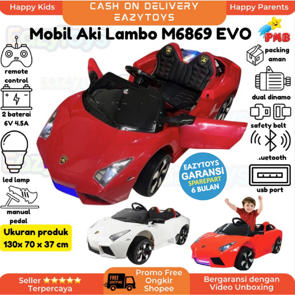 Jual Mobil Aki Anak Lambrado PMB M6869 EVO Mainan Mobil Aki Anak Bisa ...