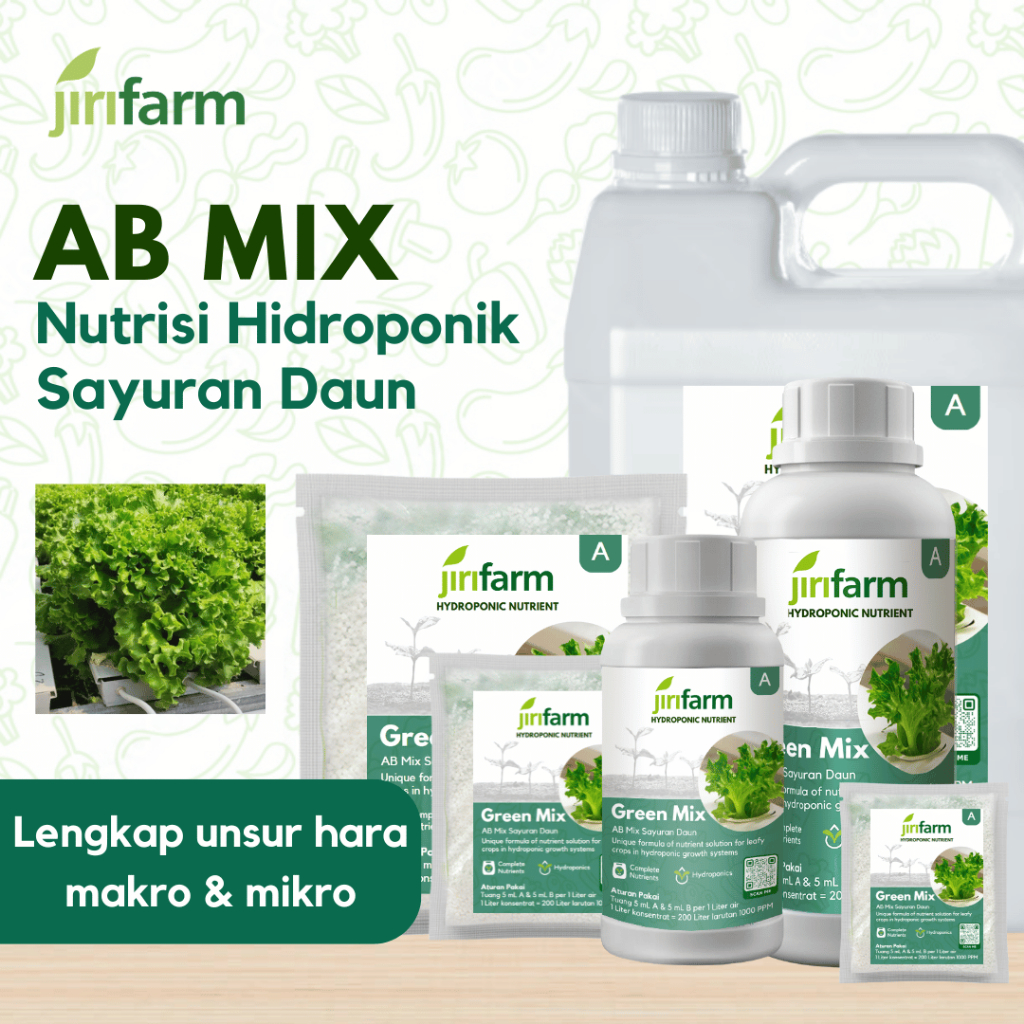 Jual JIRIFARM - AB Mix Konsentrat Pupuk Nutrisi Hidroponik Sayuran Daun ...