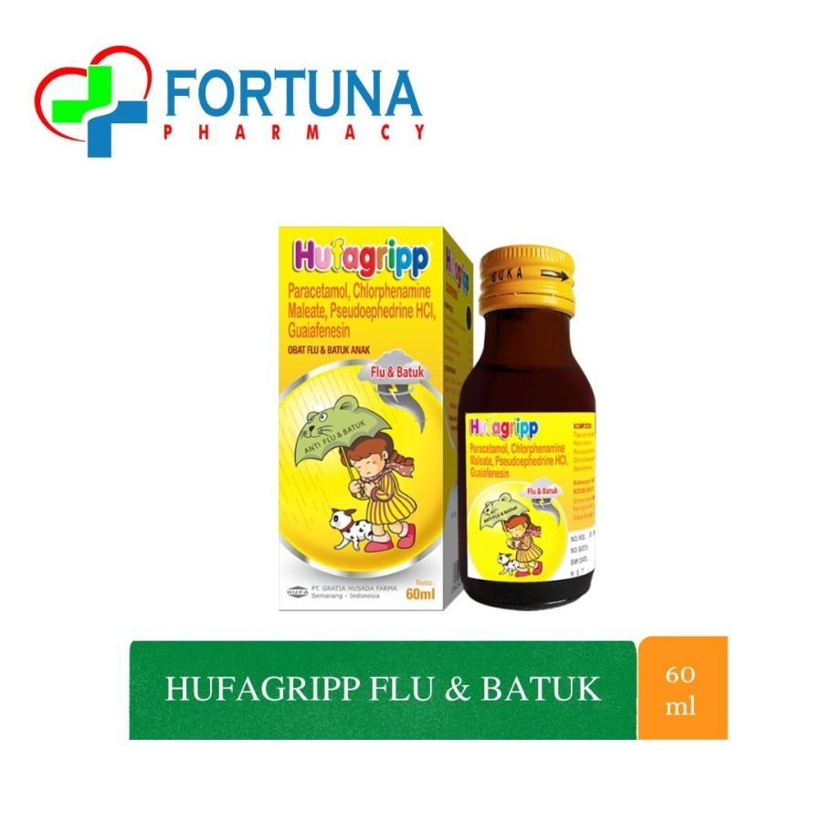 Jual HUFAGRIP KUNING FLU BATUK ANAK SIRUP | 60ml | Sirup Untuk ...