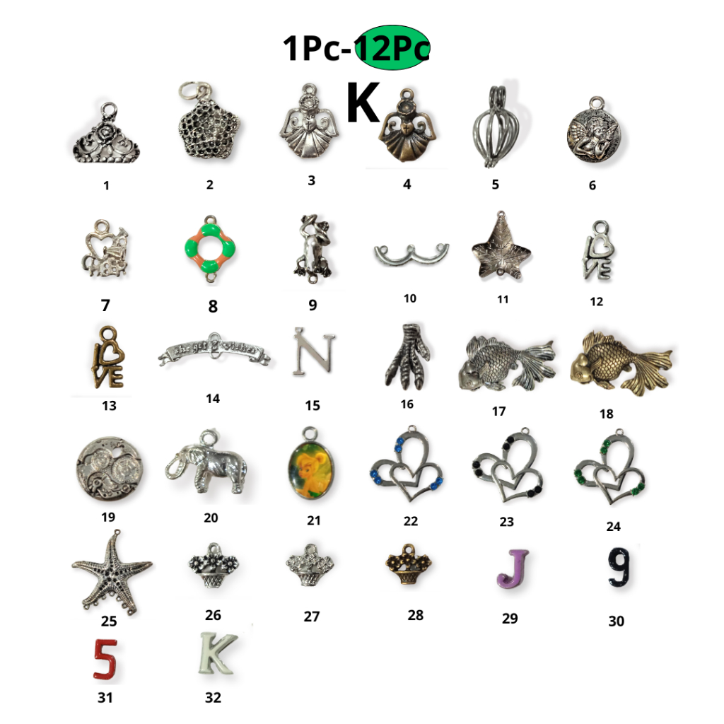 Jual Macam-Macam Model Liontin Charm Tipe K, Harga/12Pc | Shopee Indonesia