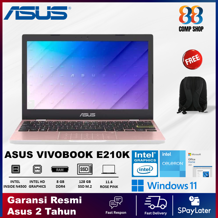 Jual LAPTOP ASUS E210KA N4500 8GB 128GB W11+OHS+O365 11.6 PEACOCK BLUE ...