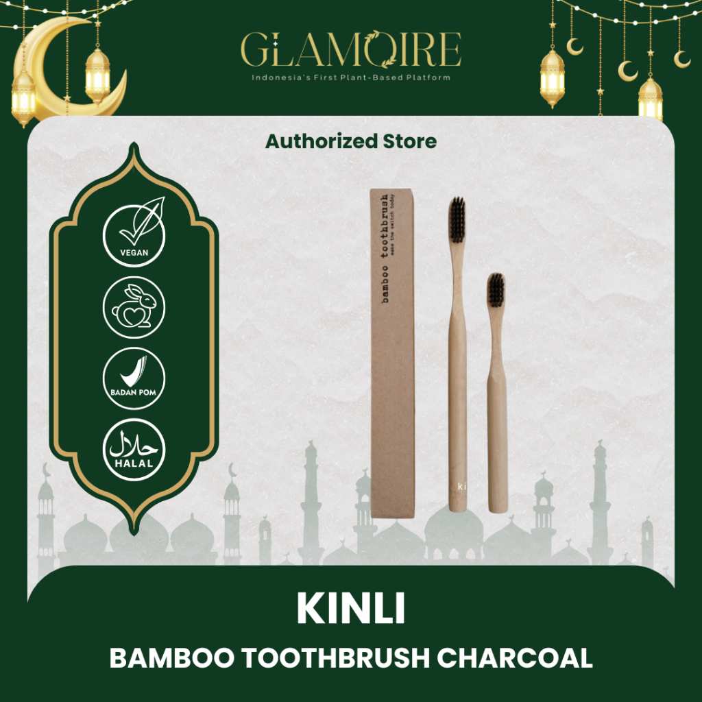 Jual Glamoire - Kinli bamboo toothbrush charcoal infused bristle sikat ...