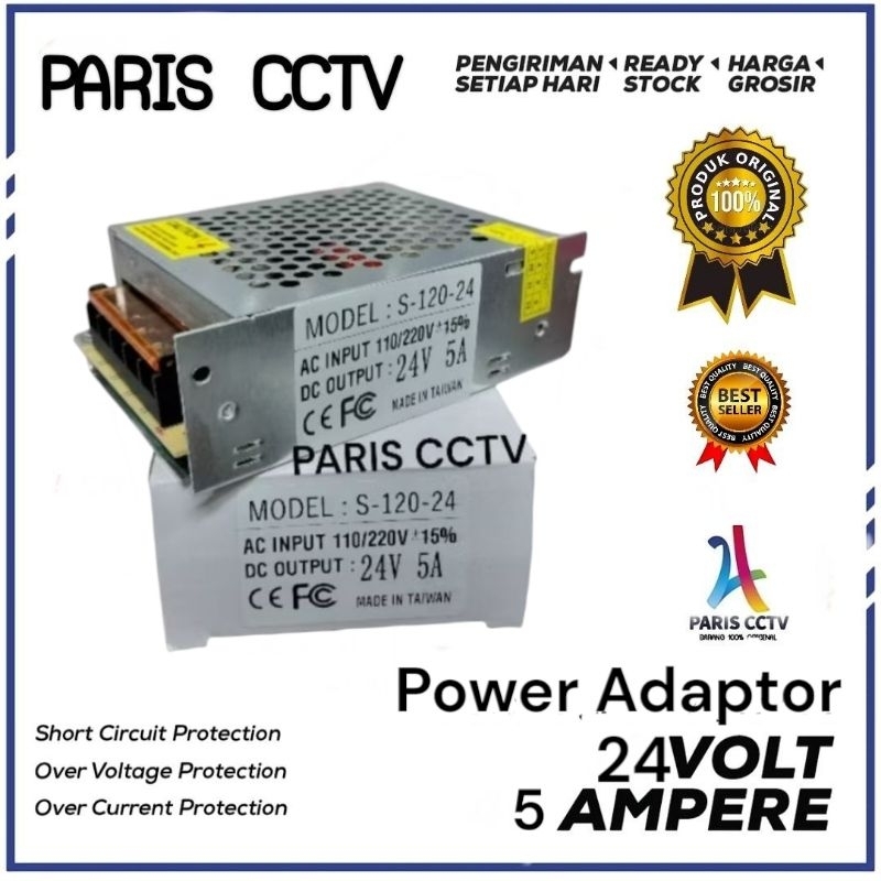 Jual switching power supply psu 24v 5A high quality 24volt 24 volt 5 ampere travo trafo adaptor ...
