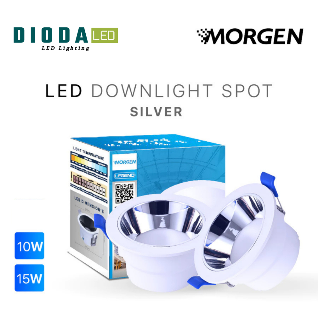 Jual NEW Morgen Lampu LED Downlight Spotlight Piringan Silver Cahaya ...