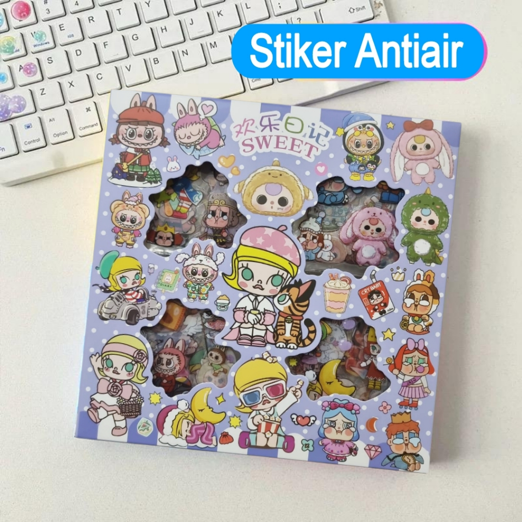 Jual Sticker MOMO Kartun Aesthetic Waterproof 1 Box isi 100 pcs ...