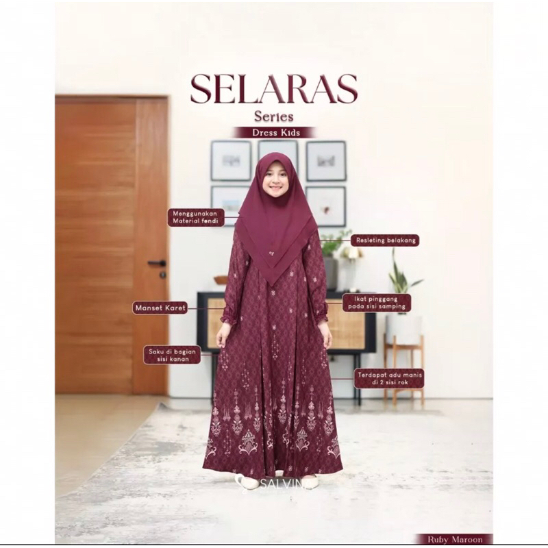 Jual Selaras by salvina hijab dress anak | Shopee Indonesia