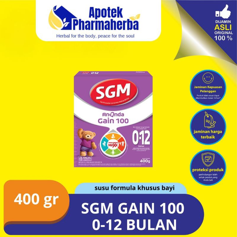 Jual SGM ANANDA GAIN 100 USIA 0-12 BULAN 400GRAM SUSU PENAMBAH BERAT ...
