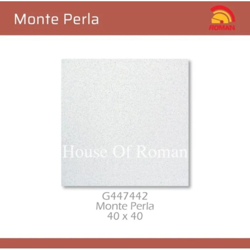 Jual Roman Keramik 40x40 putih glossy/grade C dMonte Perla/ Monte Perla ...