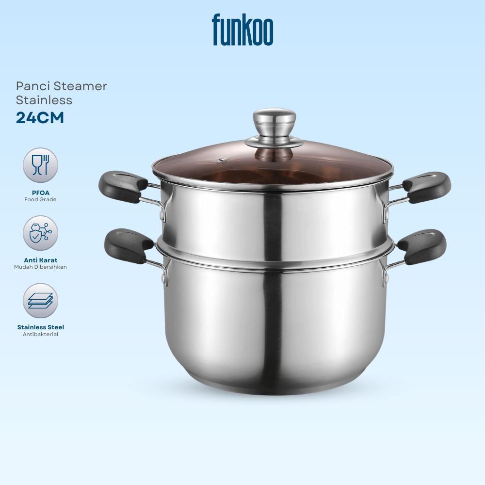 Jual Funkoo Panci 2 Susun Kukus Stainless Steel Food Grade Serbaguna ...