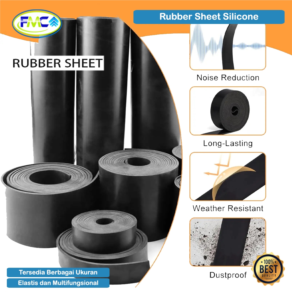 Jual Karet Silikon Lembaran Sheet Hitam Rubber Peredam Suara Getaran ...