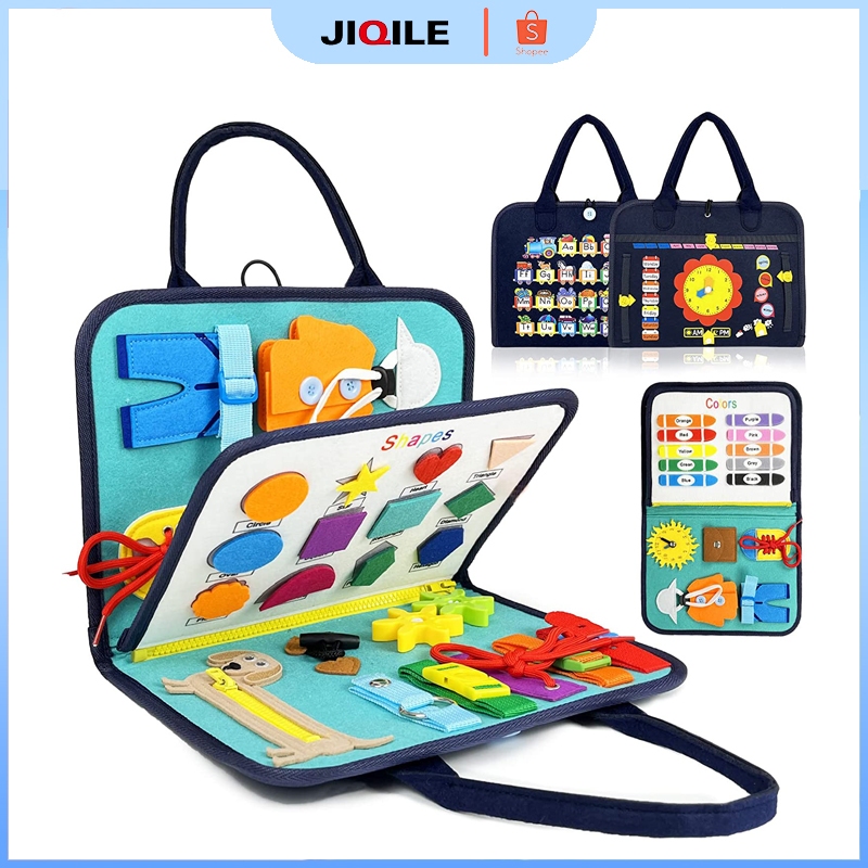 Jual JIQILE Busy Board Educational Sensory Board Bayi Mainan Sensorik ...