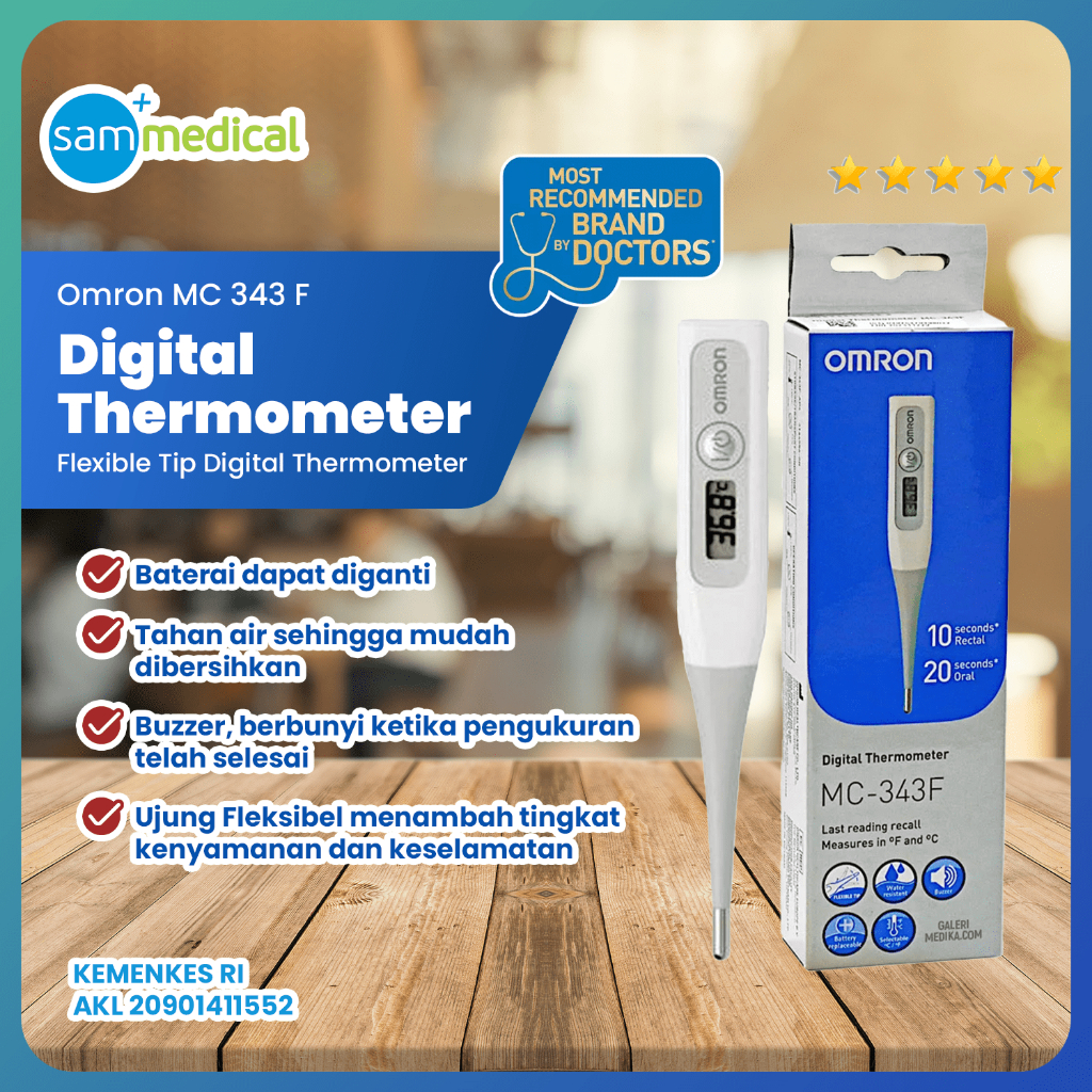 Jual OMRON Termometer Digital Flexibel MC 343F / Thermometer Ketiak / Termometer Oral ...