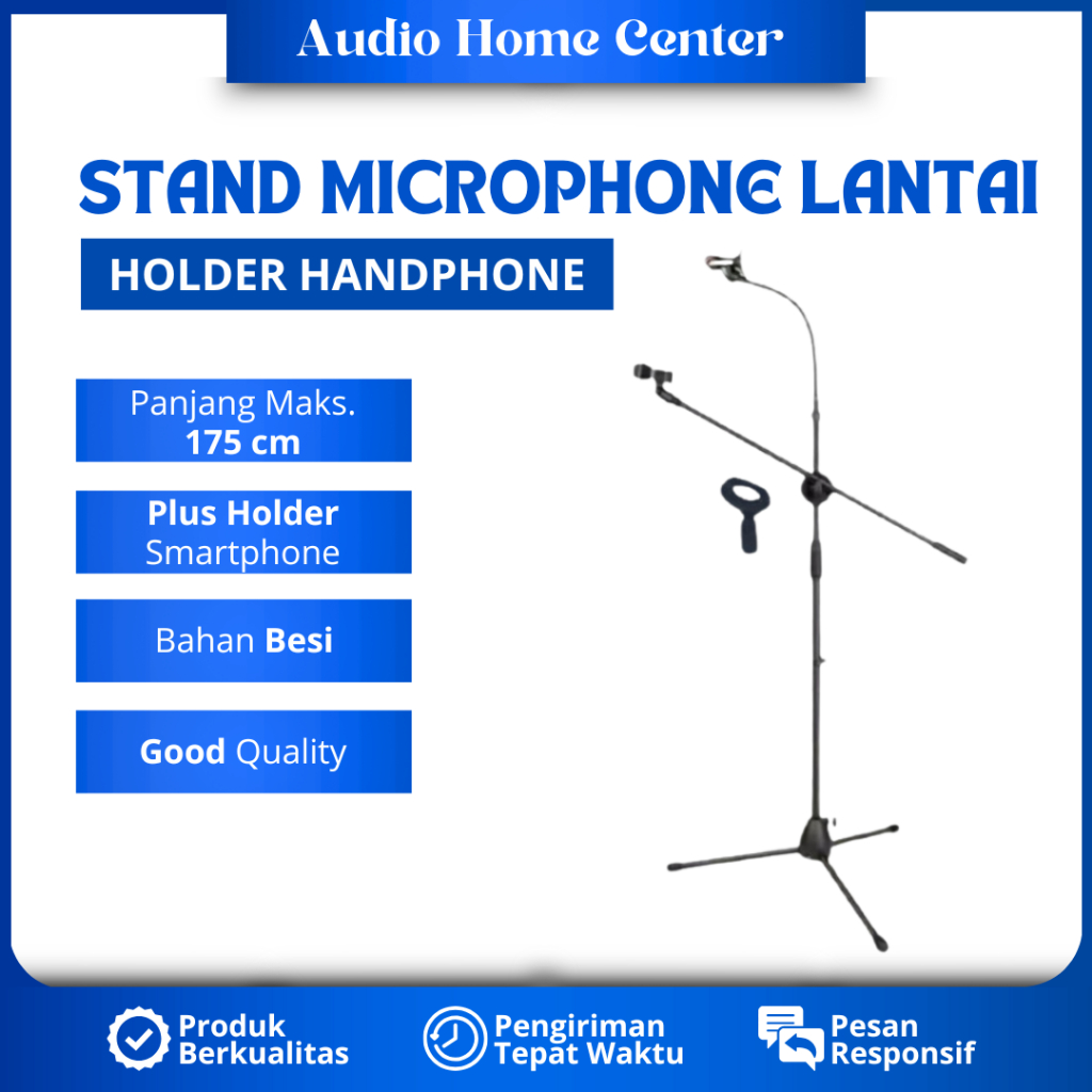 Jual STAND MICROPHONE BERDIRI HOLDER HP STAND MIC LANTAI STAND MIKROFON ...