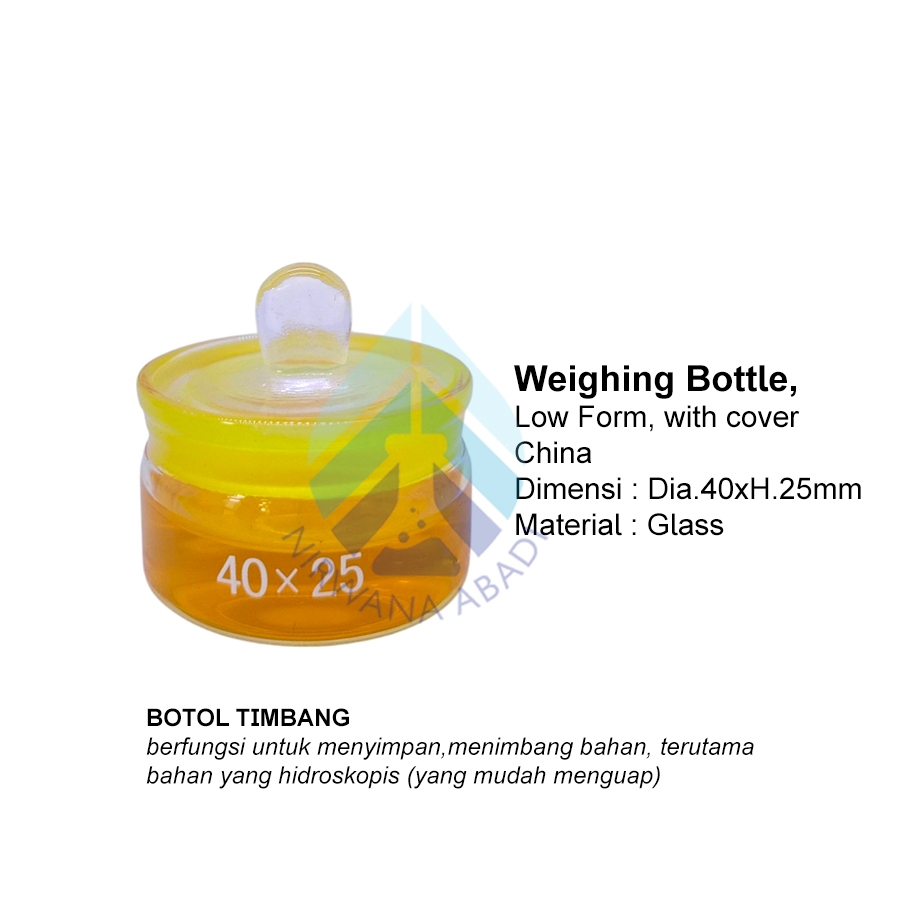 Jual Botol Timbang Pendek 40 x 25, Weighing Bottle Low Form RRC ...