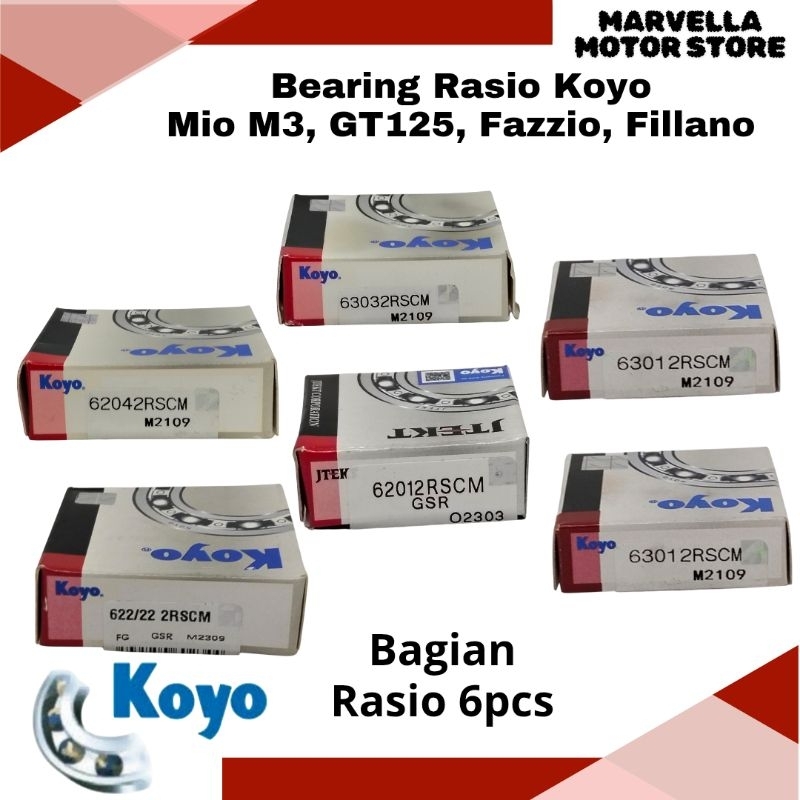 Jual Laher Bearing Rasio KOYO Mio M3 Fino 125 X-Ride 125 GT125 Filano ...
