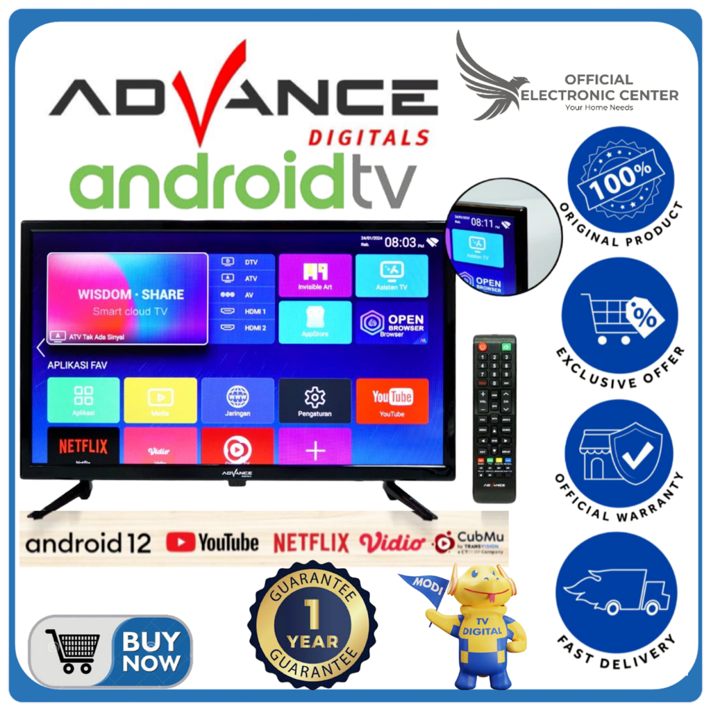 Jual TV ADVANCE ADV2430A ADV-2430A ADV 2430A ANDROID SMART TV HD 24 ...