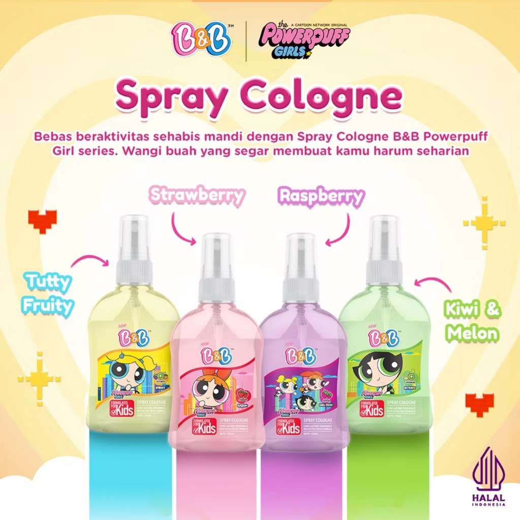 Jual B&B Spray Cologne Kids pray Cologne Power Puff Girls/ Parfum ...