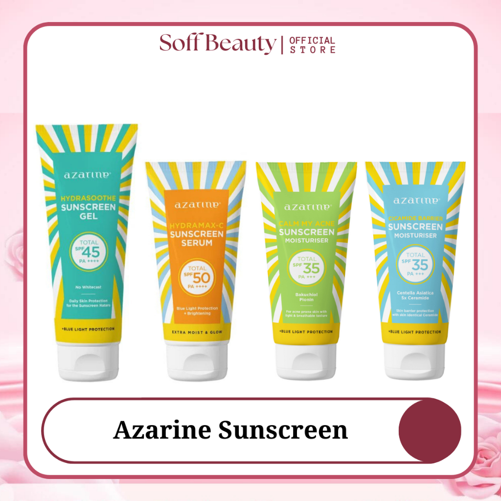 Jual Azarine Sunscreen | Hydramax-C SPF 50 PA++++ | Hydrasoothe SPF 45 ...