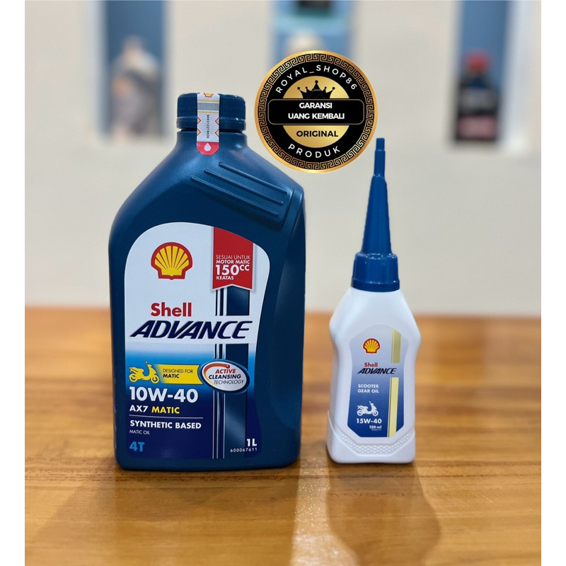 Jual Sm PAKET OLI SHELL MATIC AX7 SAE 10W-40 1 LITER & OLI GARDAN ...