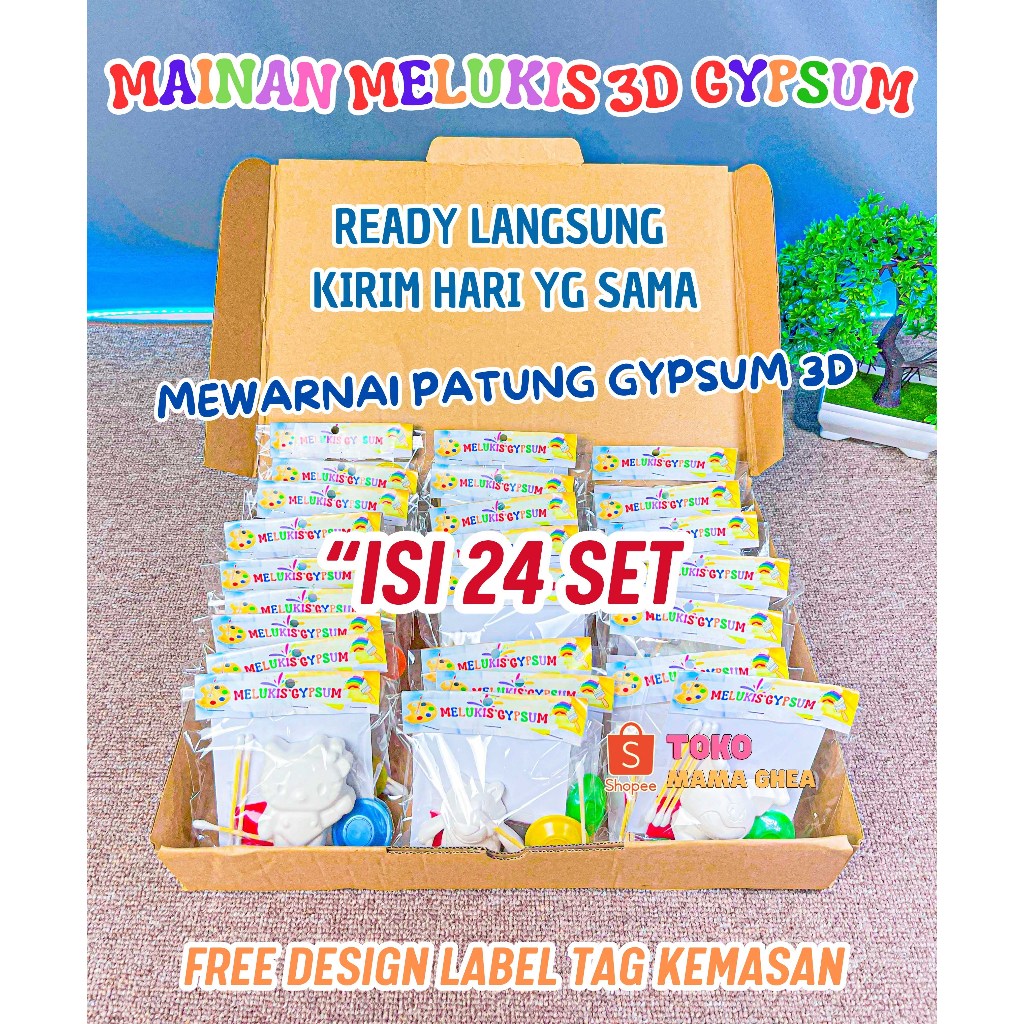 Jual [ READY ] 24 Pcs Mainan Edukasi Mewarnai Gypsum Besar & Sedang ...